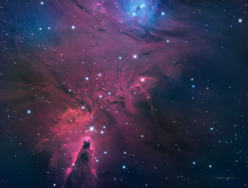 Cone Nebula (NGC2264) in Hα-SII/OIII/OIII+rgb - Astro Carballada